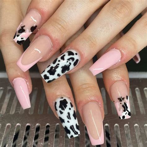 50 Cow Print Nails That Add A Playful Aura To Your Nails Glowingfem