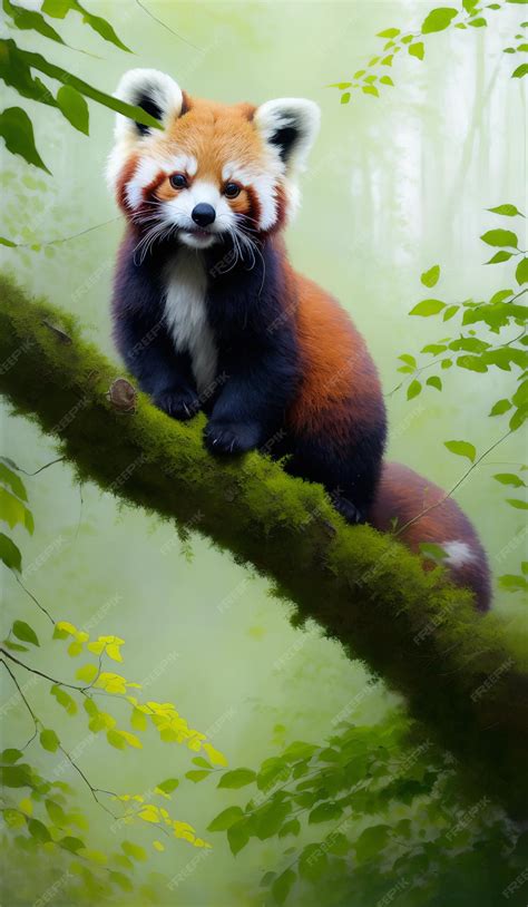 Premium Photo Closeup Of A Red Panda In A Forest
