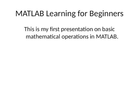 PPTX Matlab 1 Operations On Matrix DOKUMEN TIPS
