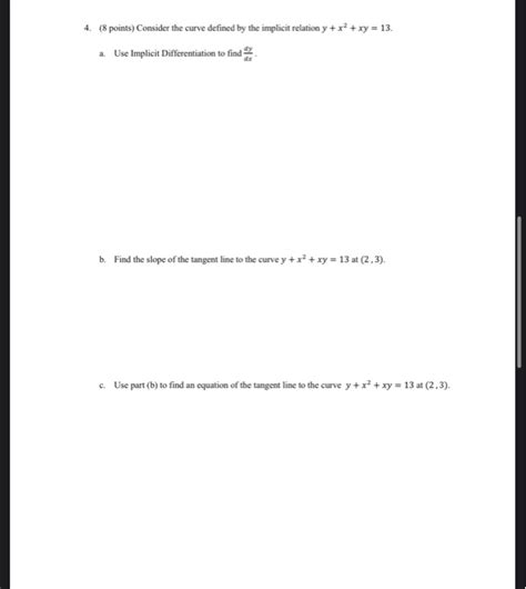 Solved Points Consider The Curve Defined By The Chegg
