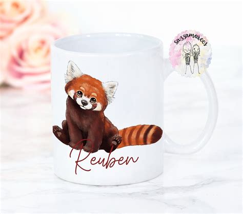Red Panda Mug Cute Red Panda Mug I Love Pandas Personalised Red Panda