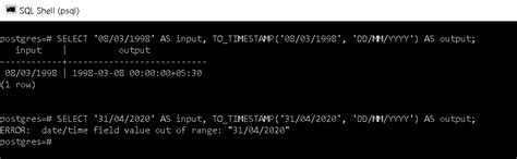 Current Timestamp In Postgresql Format Printable Forms Free Online