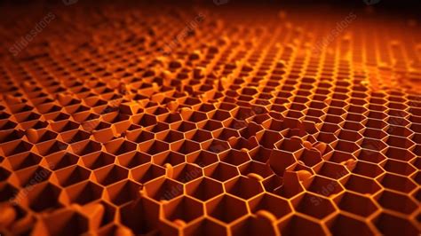 An Orange Honeycomb Structure With A Black Powerpoint Background For