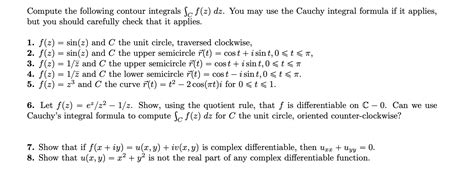 solved compute the following contour integrals sc f x dz