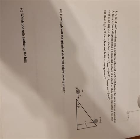 solved 8 a solid uniform sphere and a uniform spherical