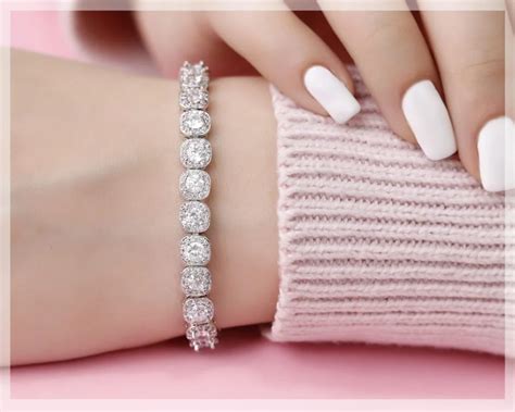 دستبند نقره زنانه تنیسی مدل Bi R1 نقره حامدی