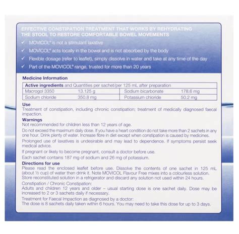 Movicol Adult Sachet Flavour Free 137g X 30