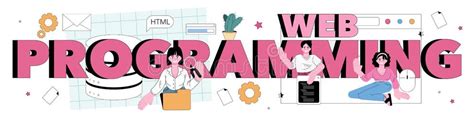 Web Programming Typographic Header Coding Testing And Writing Programs Stock Illustration