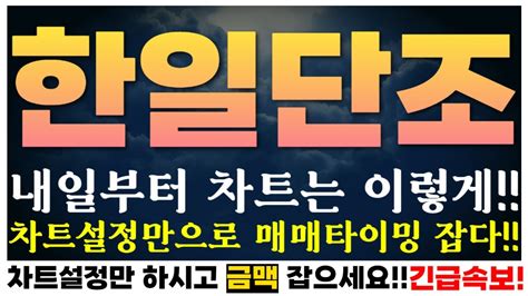 한일단조 전망 한일단조목표가는 물론 차트설정만으로 대시세 잡아낼수 있는 금맥 차트설정 공개하겠습니다 한일단조차트분석 한일단조전략 포탄관련주 Youtube