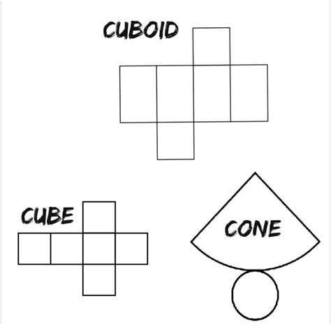 Draw The Nets Of A Cube A Cuboidand A Cone
