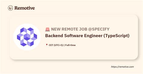 Hiring Backend Software Engineer Typescript Specify