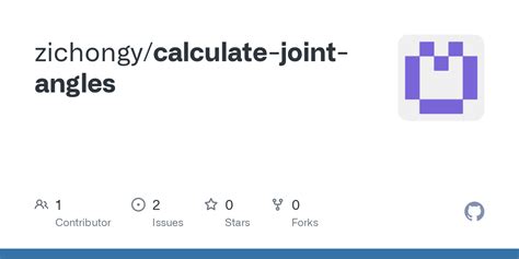 Github Zichongycalculate Joint Angles