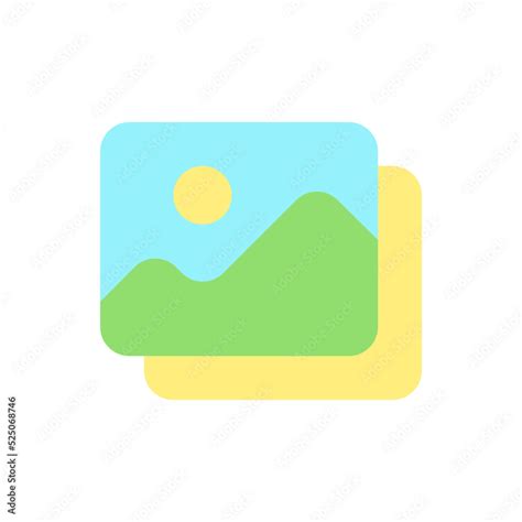 Set Of Pictures Flat Color Ui Icon Digital Photo Library Multimedia Management Visual Design