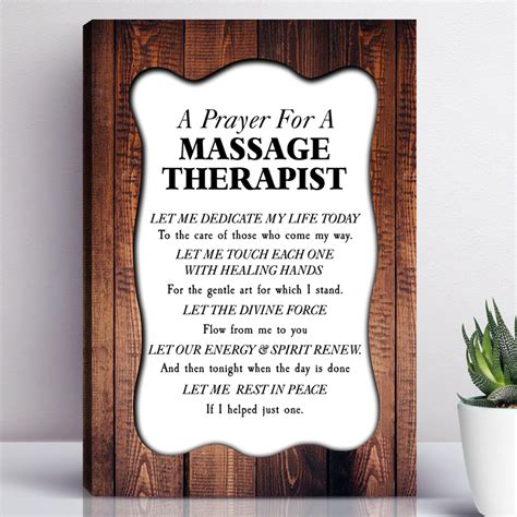 A Prayer For A Massage Therapist Canvas Wall Art Iconic Passion