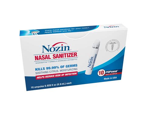 Nozin® Nasal Sanitizer® Antiseptic Popswab® Ampules 10ct