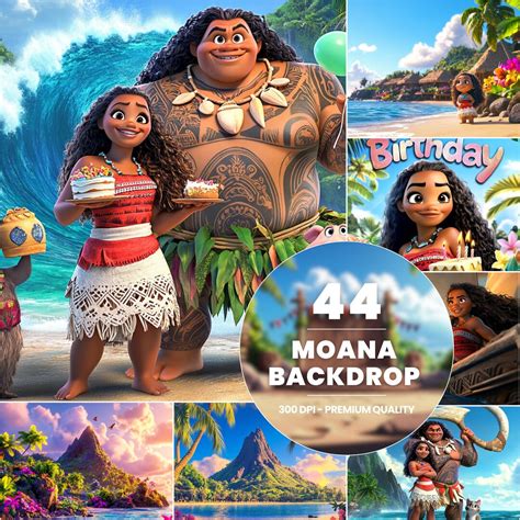 44 Moana Backdrops Moana Backgrounds Photoshop Overlays Digital
