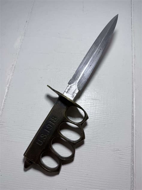 Wwi U S 1918 Brass Trench Knuckle Knife French Variant A1 Trade In