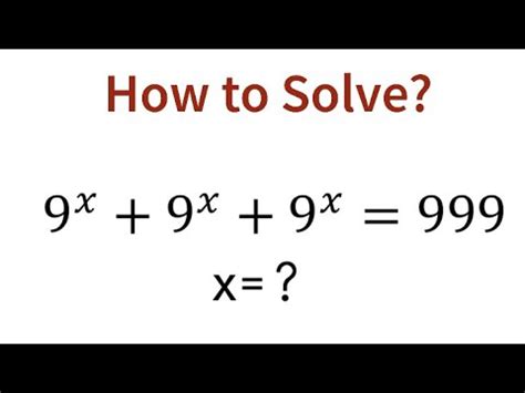 A Wonderful Exponential Equation Solving Solve For X YouTube