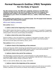 Formal Research Outline Template For Speech Apa Style Talking