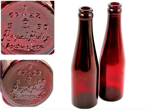 Two 1950s Royal Ruby Bottles 7oz Bottles Ruby Red Schlitz Beer Bottle
