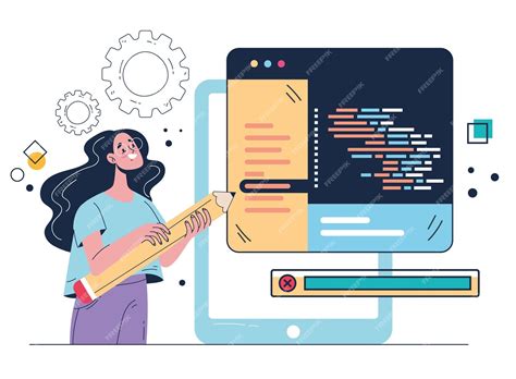 Premium Vector Software Code Program Business Developer Code Web Site Teamwork Abstract