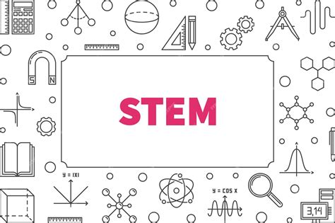 Premium Vector Vector Stem Horizontal Linear Frame Education Concept Illustration