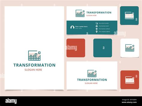 Transformation Logo Design With Editable Slogan Branding Book And