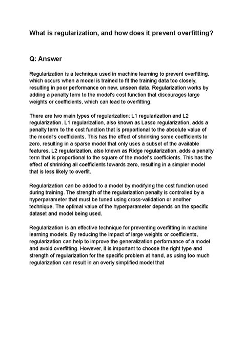 What Is Regularization And How Does It Prevent Overfitting
