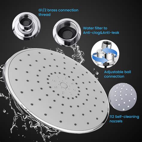 Other Plumbing 5pcs Set Shower Head 3 Spray Modes High Pressure