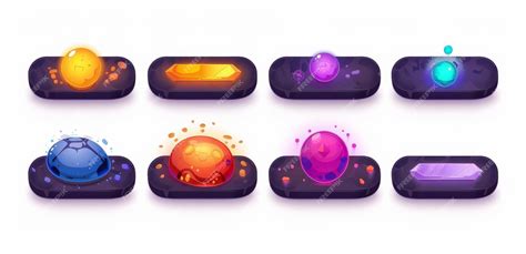 Isolated Set Of Interface Button Illustration With Progress Bar For Mobile And Web Application