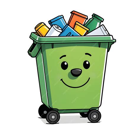 Cartoon Trash Can Character Vector Illustration Of A Trash Can