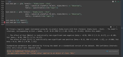 having some trouble runnign report with lm · issue 56 · easystats