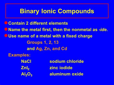 Ionic Compounds Examples And Uses
