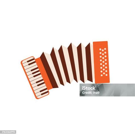 고립 된 흰색 배경에 아코디언 악기 아코디언 아이콘입니다 벡터 일러스트 레이 션 만화 평면 스타일 아코디언 악기에 대한 스톡 벡터 아트 및 기타 이미지 Istock