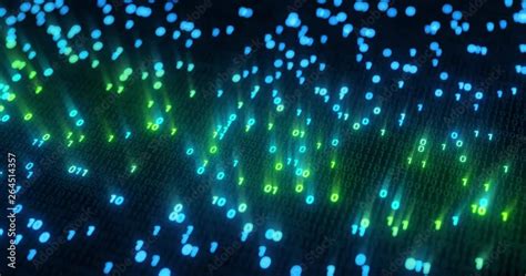 Vidéo Stock Futuristic Data Stream Digital Flow Dynamic Pattern With Power Rays And Lightdata