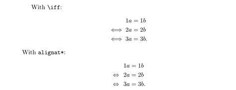 Math Mode Align Equivalence Arrows And Equal Signs Without Weird