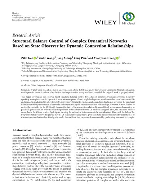 Pdf Structural Balance Control Of Complex Dynamical Networks Based On State Observer For