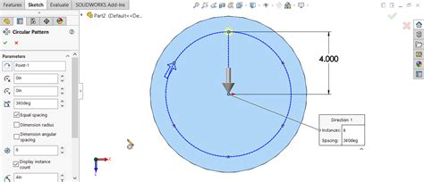 SOLIDWORKS Hole Wizard With Circular Sketch Pattern