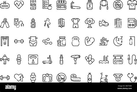 Gym Icons Simple Vector Icon Illustration Symbol Design Template For