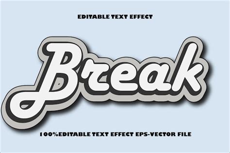 Premium Vector Break Effect Editable Text Effect 3d Emboss Gradient Style