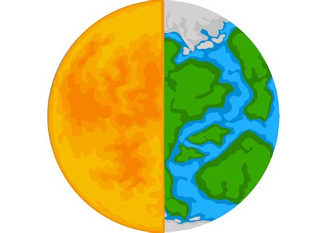 Half Golden Moon And Half Earth 44312260 Vector Art At Vecteezy
