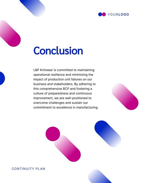 Business Continuity Plan Framework Template Visme