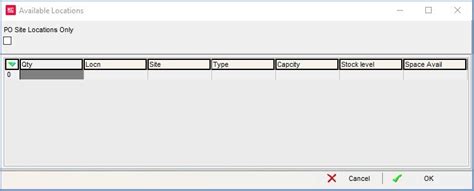 Available Locations Dialog Khaos Control Support