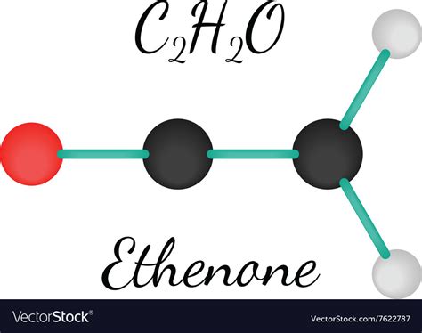 C2h2o Ethenone Molecule Royalty Free Vector Image