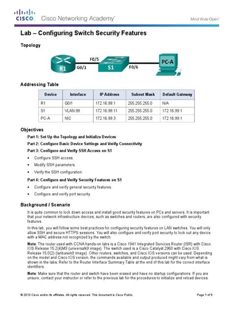 22411 Lab Configuring Switch Security Features Scribd Download