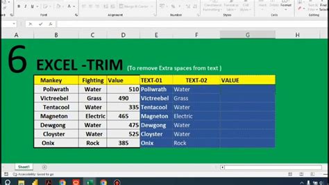 How To Use Trim Function To Remove Extra Spaces Youtube