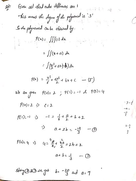 solved the following data are given for a polynomial p x of