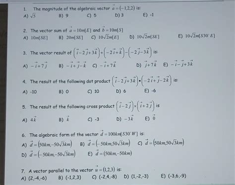solved is 1 the magnitude of the algebraic vector a ra