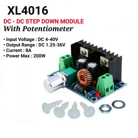 Kit Xl4016 Step Down Voltage Lowering With Potentio 8a Dimmer Dc