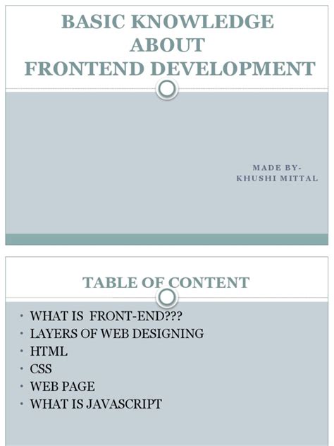 Basic Knowledge About Frontend Development Download Free Pdf Html World Wide Web